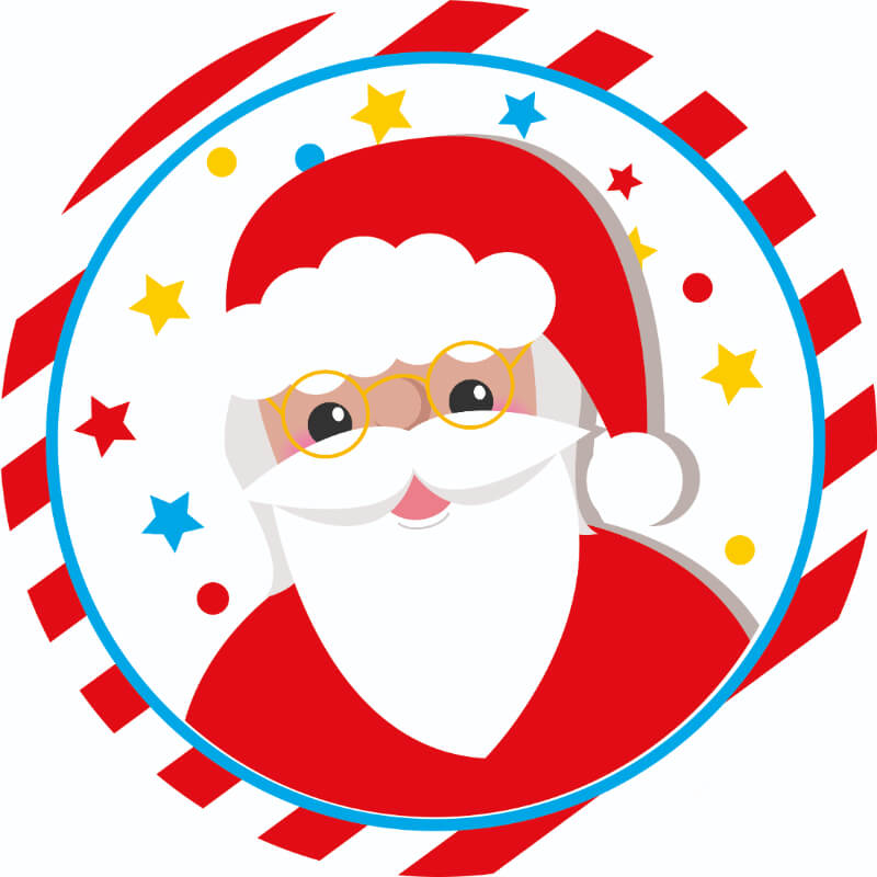 Christmas Santa Button Badge (Pack Of 10) - School Merit Stickers