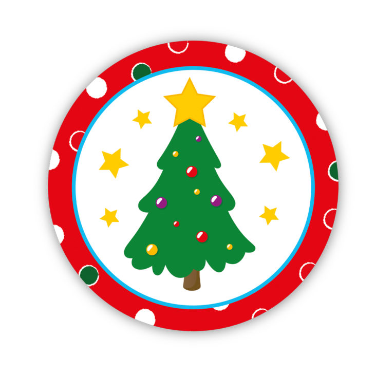Christmas Tree Button Badges (Pack Of 10) - School Merit Stickers