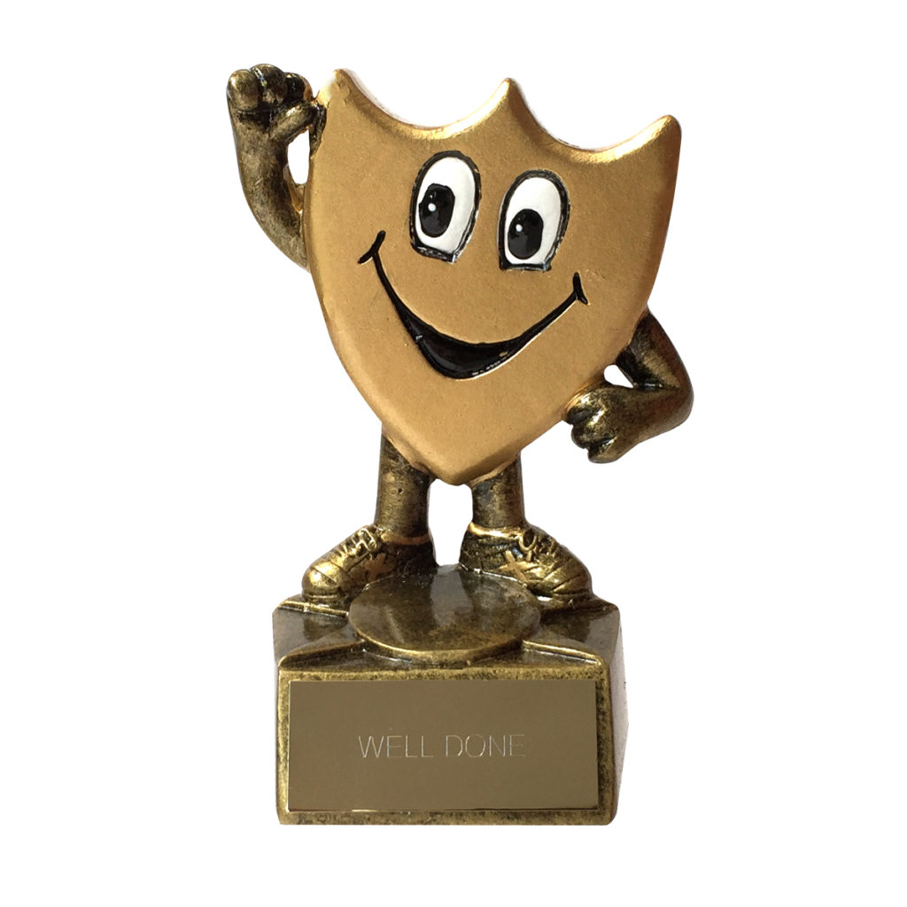 Smiley Well Done Mini Trophy - School Merit Stickers