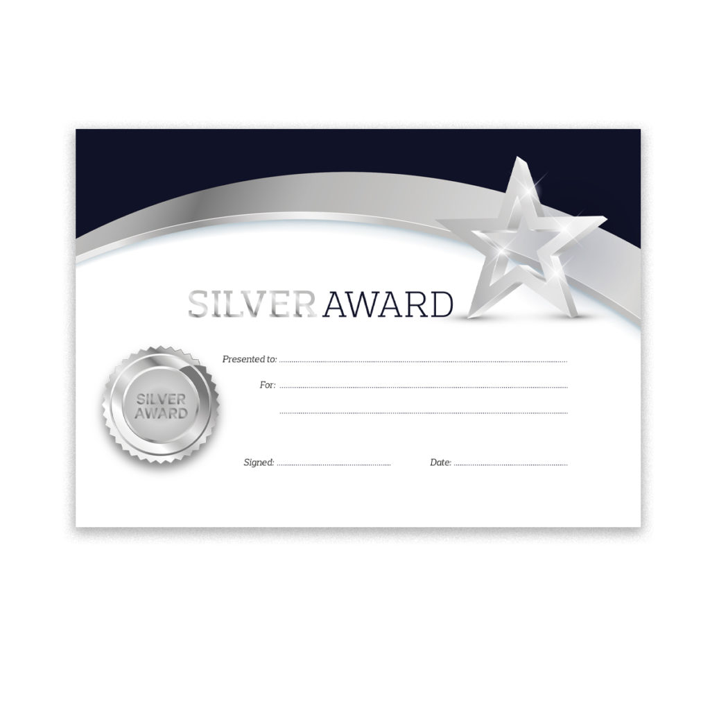 Sliver Award Certificates - School Merit Stickers