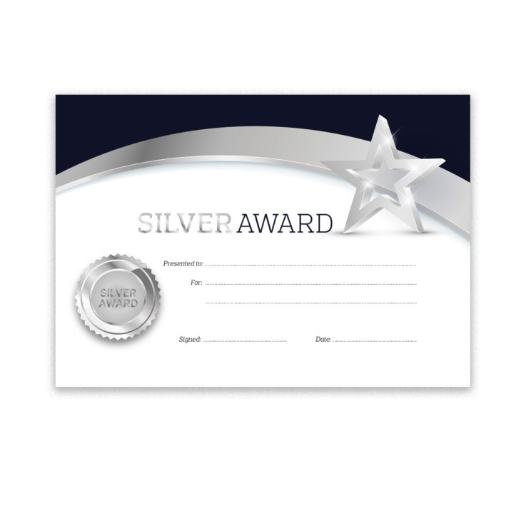 Sliver Award Certificates - School Merit Stickers