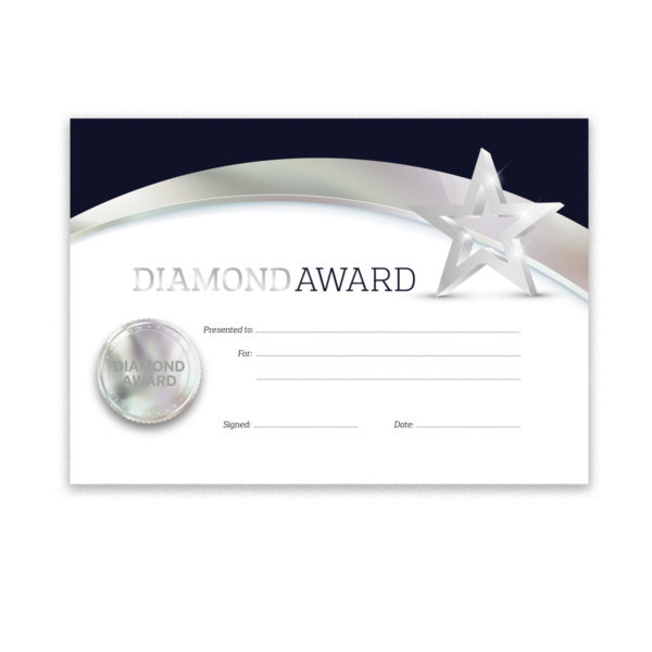 Diamond Award Certificates - School Merit Stickers