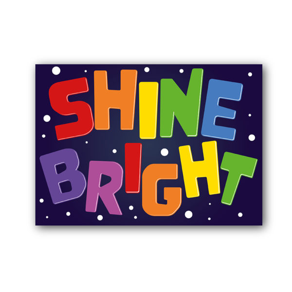 Shine Bright Rainbow Postcard - School Merit Stickers