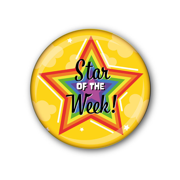 Star Of The Week Button Badges - School Merit Stickers