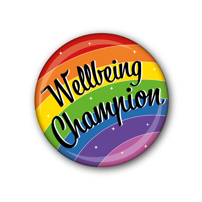Wellbeing Champion Button Badges - School Merit Stickers