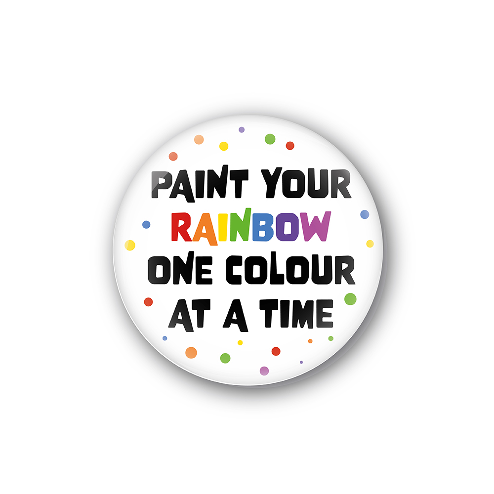 Paint Your Rainbow Button Badges - School Merit Stickers