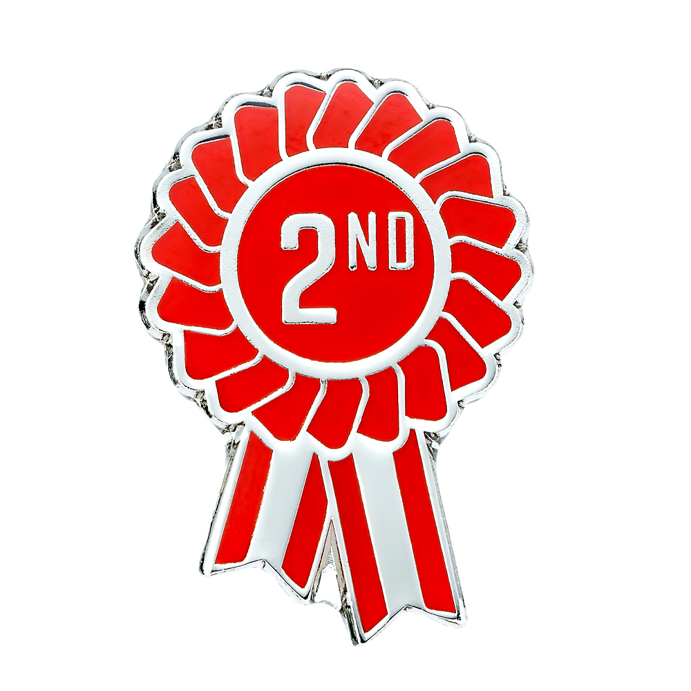 2nd Rosette Enamel Badges - School Merit Stickers