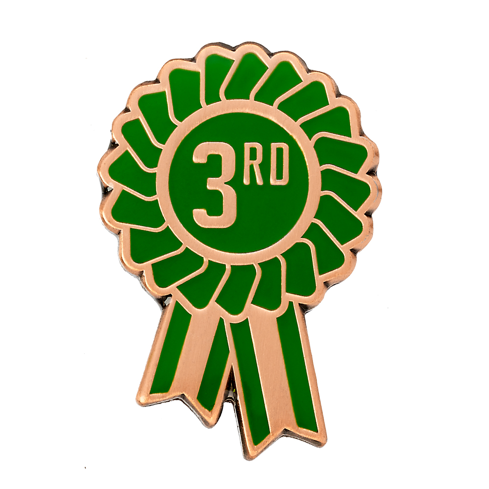 3rd Rosette Enamel Badges - School Merit Stickers