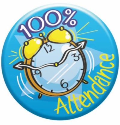 Attendance Button Badges - School Merit Stickers