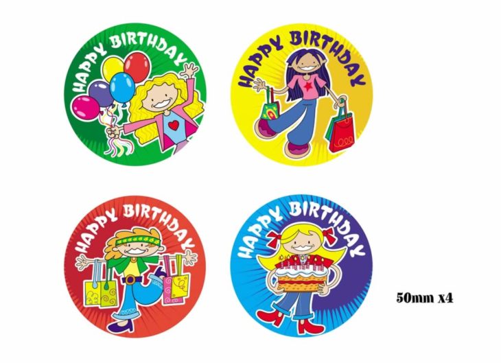 Happy Birthday' Girls Stickers - School Merit Stickers