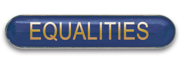 EQUALITIES badge blue (pack of 5) - School Merit Stickers