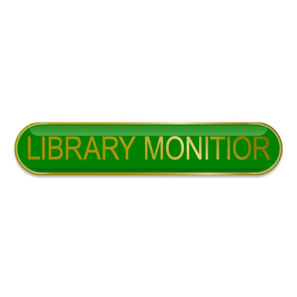 Library Monitor Enamel Badges (Pack Of 5) - School Merit Stickers