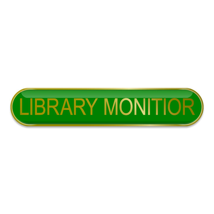 Library Monitor Enamel Badges (Pack Of 5) - School Merit Stickers