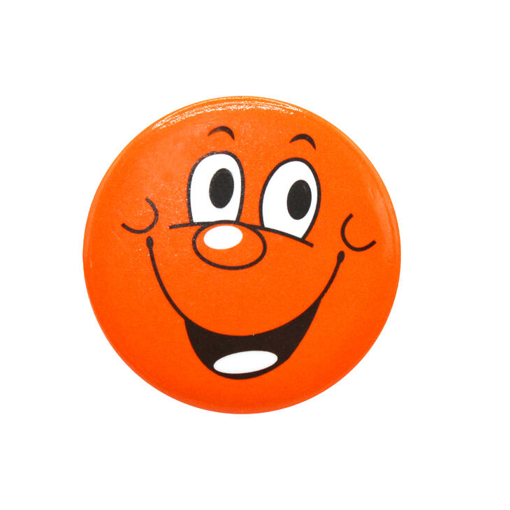 Orange Smiling Face Button Badges - School Merit Stickers