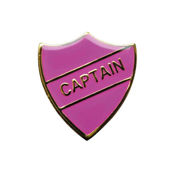 Captain Shield Enamel Badges (Purple) - School Merit Stickers
