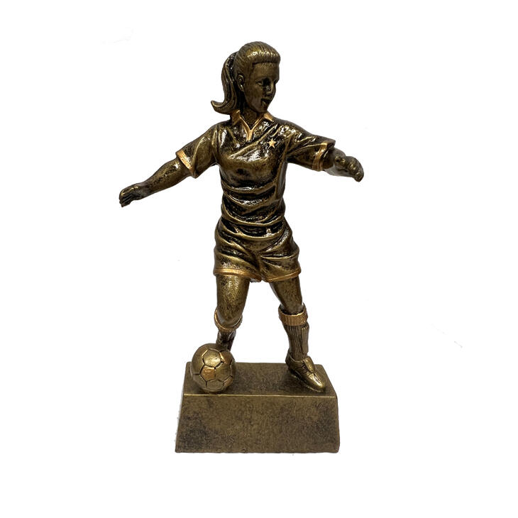 3D Action Female Football Trophy - School Merit Stickers